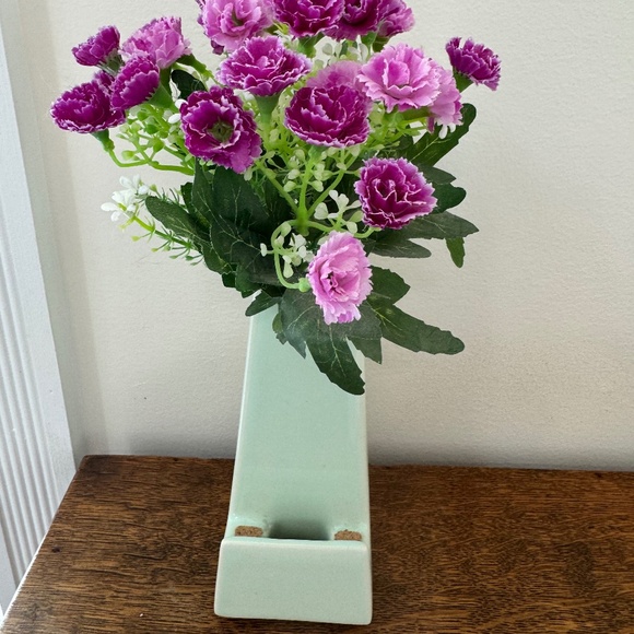 Accents | Vintage Stak Phone Vase Green Handmade Geyman Mcm Rare 675 ...